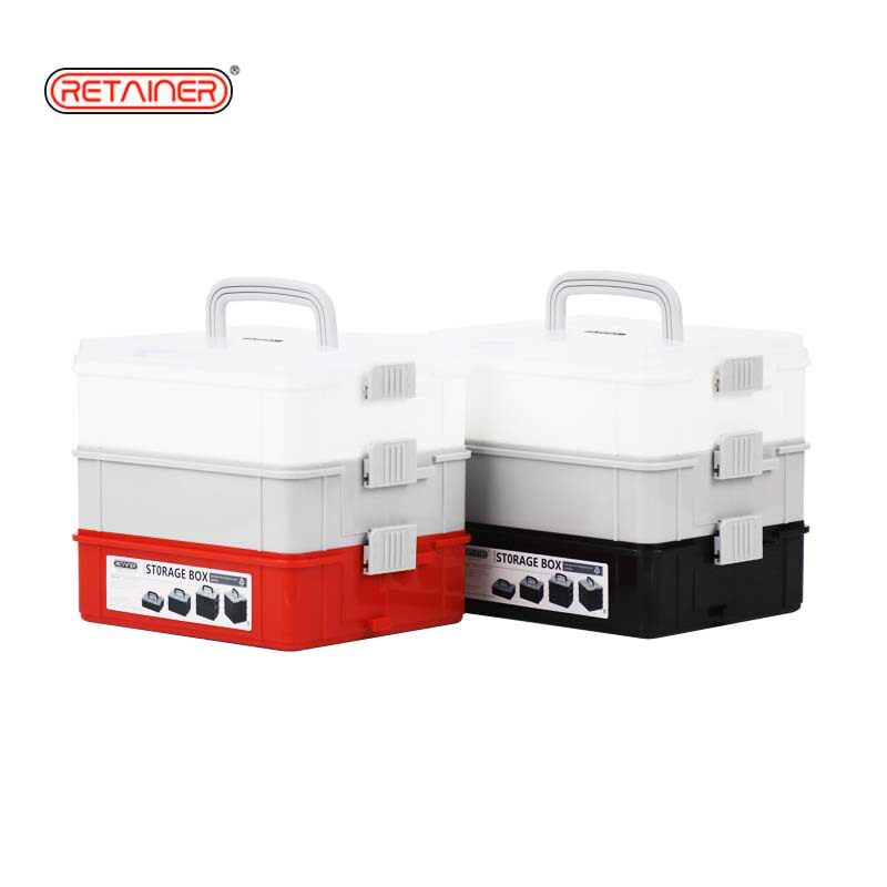 可拆18格化妆整理箱 手提特大号三层收纳箱塑料 积木收纳盒玩具箱
