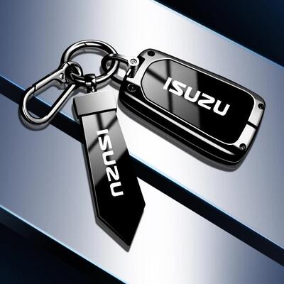 适用五十铃dmax钥匙套铃拓瑞迈mu-X钥匙包壳扣牧游侠皮卡金属内饰