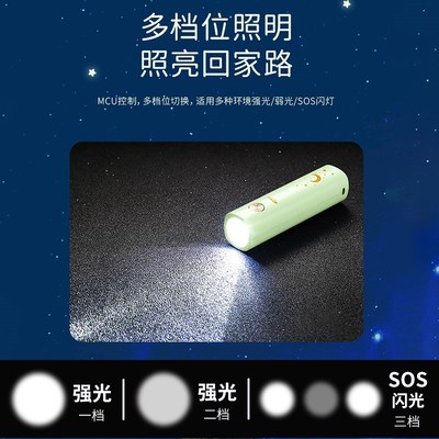 康铭可充电迷你随身携带小手电筒便携学生可爱强光弱光户外超亮