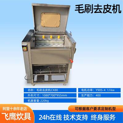毛刷去皮机商用TP-350450土豆胡萝卜脱皮机清洗机毛刷去皮机