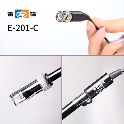 上海雷磁pH复合电极E-201-C E-301-F型65-1-C可充实验室ph计探头