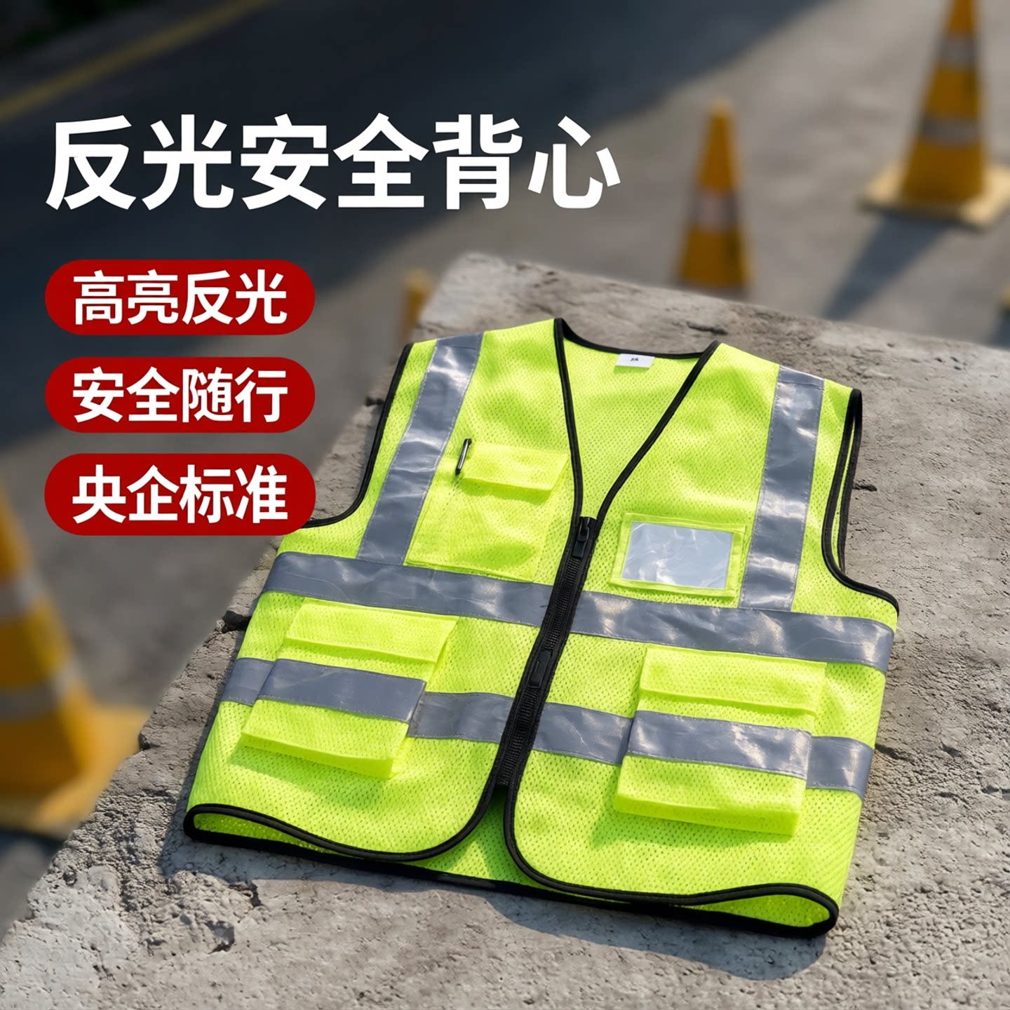反光安全背心衣交通工地施工黄马甲透气环卫工人工作男定制印logo