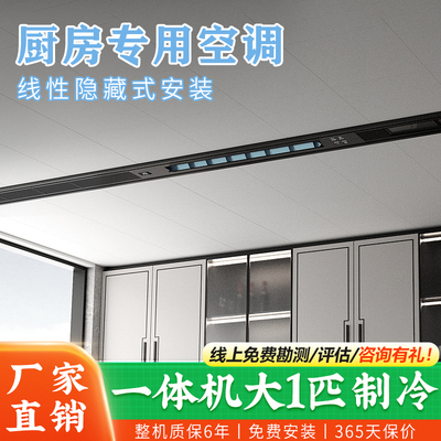 厨房专用空调大1匹制冷 铝扣板吊顶隐藏嵌入式一体无外机家用空调