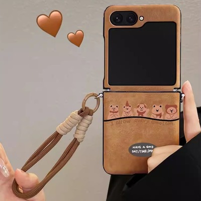 适用于三星zflip7FE手机壳新款女斜挎带挂绳zflip7折叠屏5新品保护套4羊巴皮galaxyzflip6全包防摔硬壳高级感