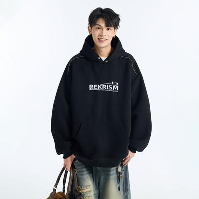 GKKRT潮牌刺绣重磅加绒连帽卫衣