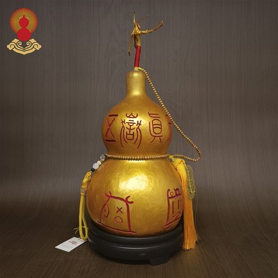 天然真葫芦摆件五岳真行图手工雕刻彩色绿金黑红葫芦挂件支持定制