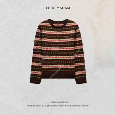NIUNIU ·T-1754 长袖条纹羊毛衫休闲时尚套头