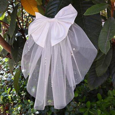 遮面散纱美蝴蝶结纱短发发短头新娘H00850唯婚纱礼服配饰跟妆造型