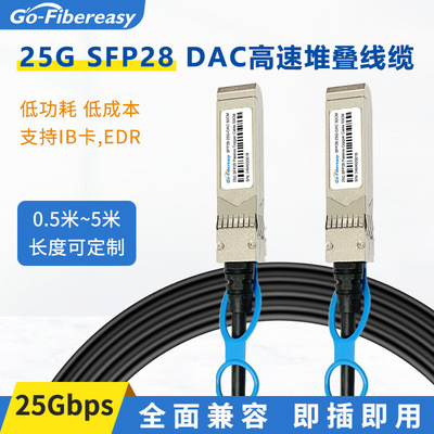 25G DAC高速线缆SFP28转SFP28无源铜缆堆叠线兼容H3C Juniper