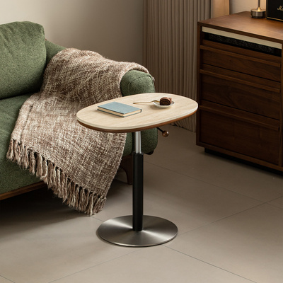 出乎生活黑胡桃洞石边几可升降