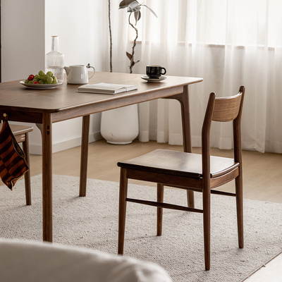 续写黑胡桃木轻奢全实木餐椅