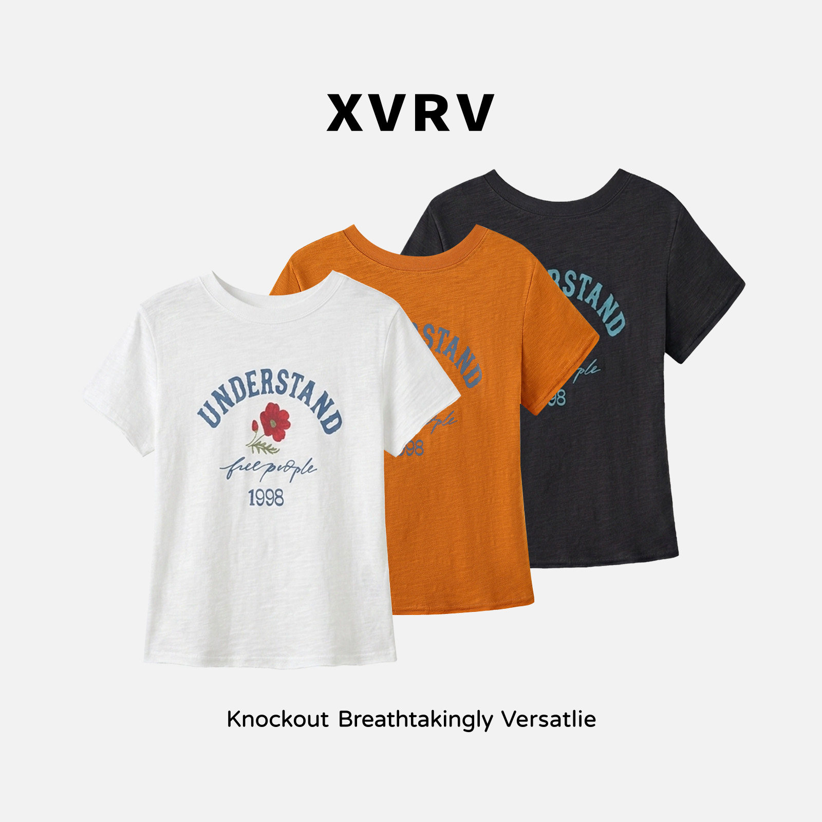 XVRV美式夏日慵懒宽松短袖T恤女2026夏季新款休闲半袖显瘦运动T恤
