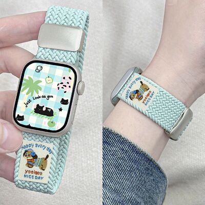 腊肠狗S10/s11编织磁吸适用iwatch10表带苹果applewatchS9876可爱
