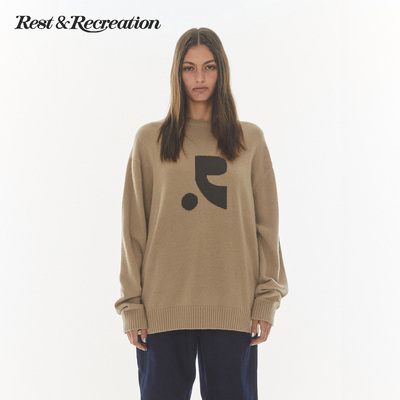 RR秋冬羊毛提花logo宽松针织衫