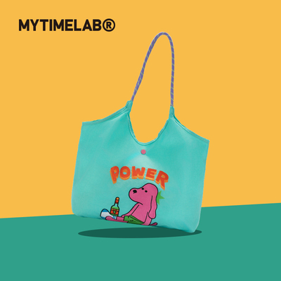 MYTIMELAB摩太潮玩腋下刺绣包手提单肩包女百搭通勤大容量水桶包