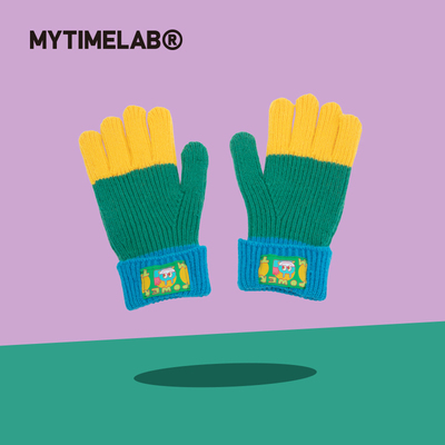 【特惠】MYTIMELAB摩太潮玩Monita复古美潮拼色手套大号秋冬防寒