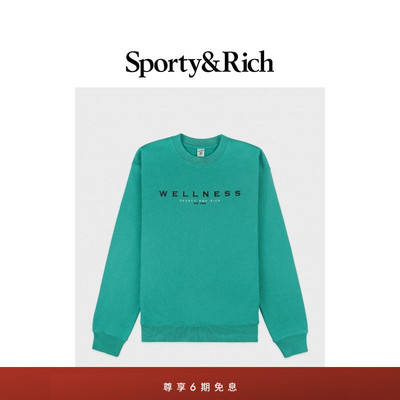 [秋冬新品]Sporty&Rich Hiking系列男女同款Spellout休闲圆领卫衣