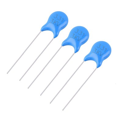 3KV331K高电压瓷片电容 330PF P5mm 331k/3kv直插 蓝色瓷介电容