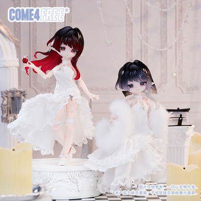COME4FREE 童话系列白天鹅大胸/平胸款娃衣OB11玩偶12分裙子衣服