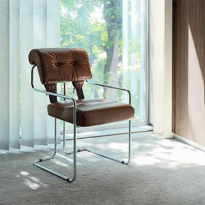 土库曼椅轻奢皮质软包餐椅公司职员商务洽谈会议椅家用餐桌椅