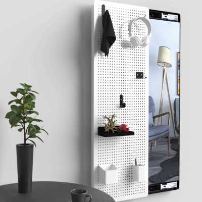 盛推邦荣子洞洞UMA板试家用衣穿衣穿衣镜金属拉式隐形卧室挂镜墙