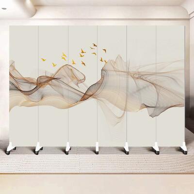 简mrPa5zx7约现代折叠双面屏隔客厅入户玄移动关办公室风背景断墙