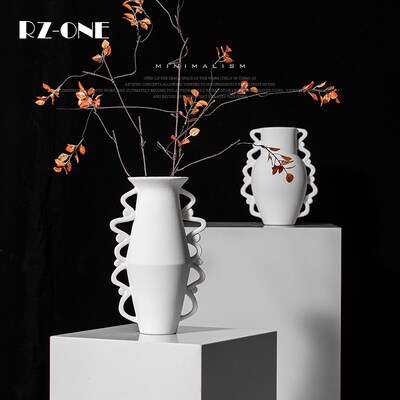 丹麦ferm LIVING Verso 高级感陶瓷花瓶台面北欧简约插花高档摆件