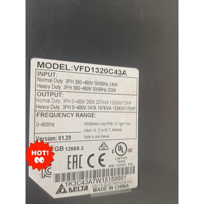 台达变频器 C2000系列  VFD1320C43A  38