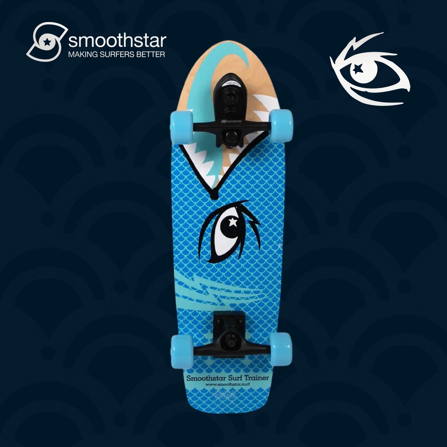 SmoothStar 梭子鱼28英寸专业陆地冲浪板鲨鱼桥弹簧桥滑板陆冲板