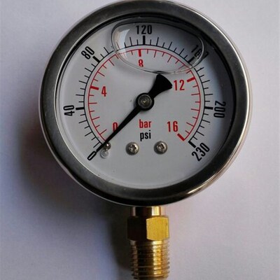 直径60mm 耐震压力表 径向竖立式安 压力范围i16bar 230ps pt1/4