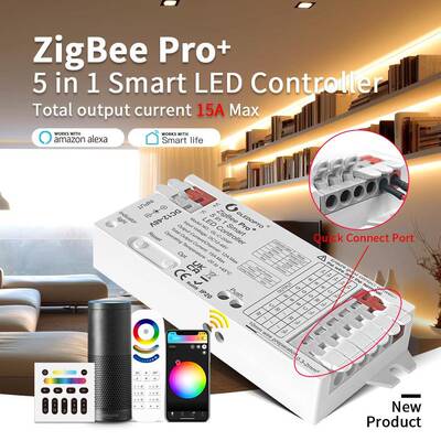 GLEDOPTO五合一灯带控制器12-48V宽电压zigbee+2.4GRF可兼容HA