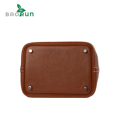 18-22篮子真皮牛皮经典百搭手提包时尚女士单肩斜挎水桶包