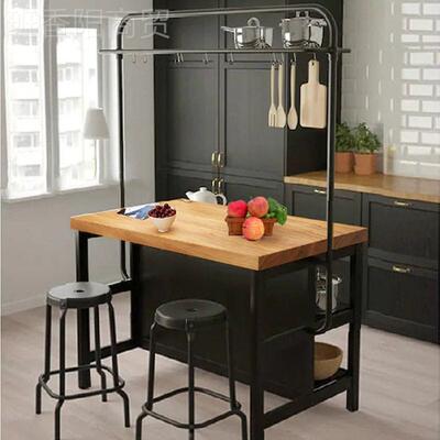 #1I可移动中台餐一体家用桌开放式厨房小吧台隔XPC断单岛独料理台