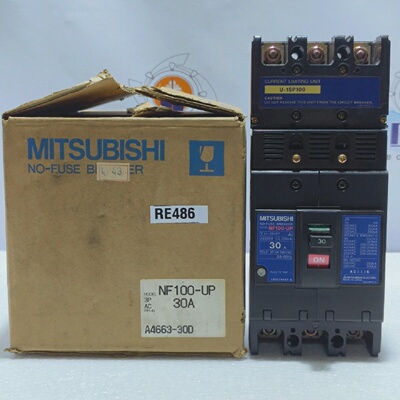 MITSUBISHI NF100UP 30 Amp. NOFUSE BREAKER MCCB 3 POLE NEW FR