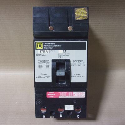 Square D KH KH36175 3 Pole 175 Amp 600V ILine RELABELED Circ