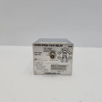SHINKO OVERSPEED TRIP RELAY 1297 RPM
