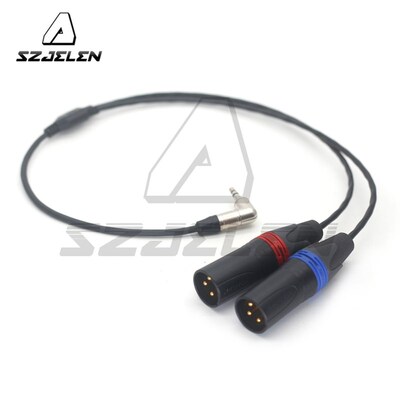 3.5 音频插头转双XLR 3 针 Atomos连接到 Zaxcom IFB 音频输出。