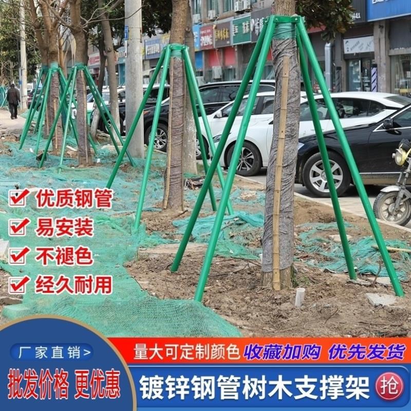 固定器苗木防风支架树木支撑架树撑园林镀锌支撑杆树支撑园艺钢管