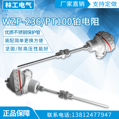 精品WZP-236/PT100铂电阻/PT100温度传感器/固定螺纹(活动)佳敏