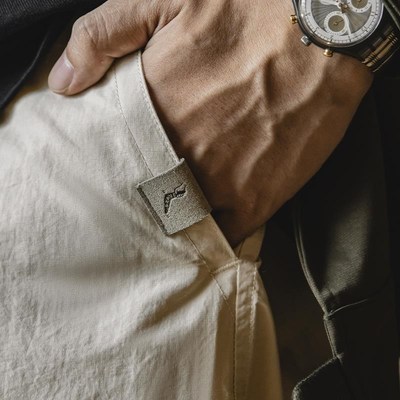 古叔的着 美式休闲垂感机能束脚裤盐缩双褶工装伞兵X裤宽松军裤男