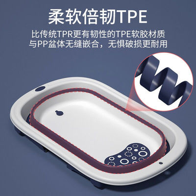 来时益婴儿洗澡盆新生儿浴盆可折叠家用宝宝沐浴盆加大防滑可坐泡
