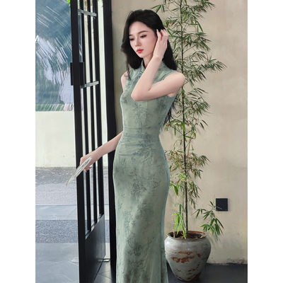 【yola】清风春夏新款高级法式气质显瘦鱼尾连衣裙YL50885