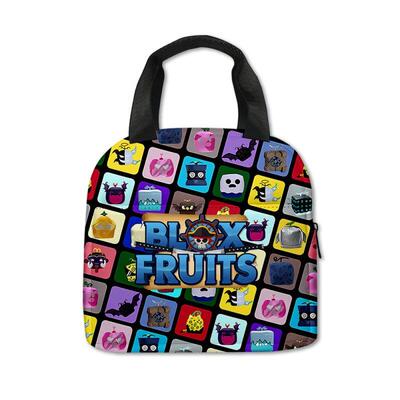 新品ROBLOX游戏blox fruits手提保温袋印花午餐包铝箔保温袋饭盒