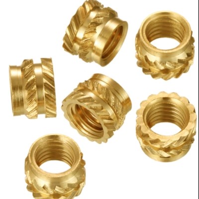 热熔滚花铜螺母IUBB/IUB公英制预埋人字花国标铜嵌件埋置热压镶件