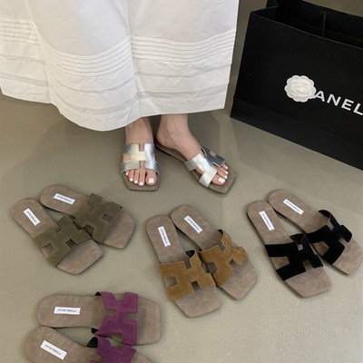 仙女风拖鞋女夏外穿2025夏季新款韩版一字拖平底百搭沙滩鞋凉拖女