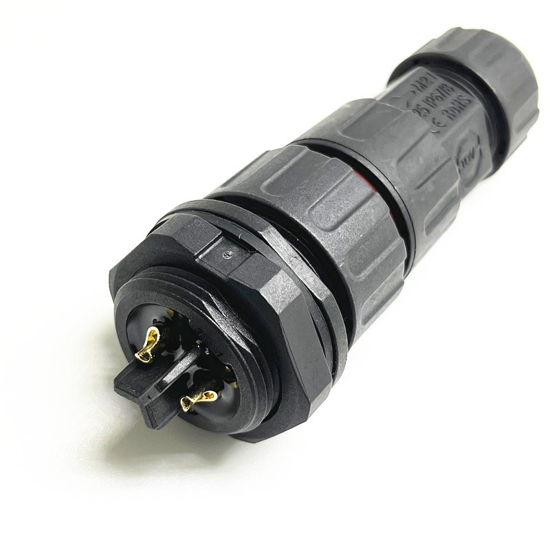 LLTM25-3公针面板后装焊线防水连接器 LED控制电源防水插头插座