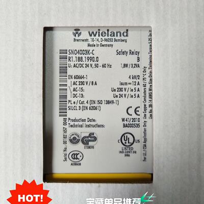 议价威朗安全继电器 SNO 4003K-C   全新原装R1.188..1990.0
