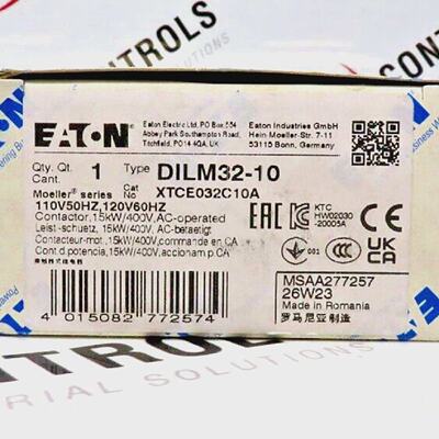 Eaton XTCE032C10A 3Pole FVNR IEC Contactor 32A 120VAC Coil 1