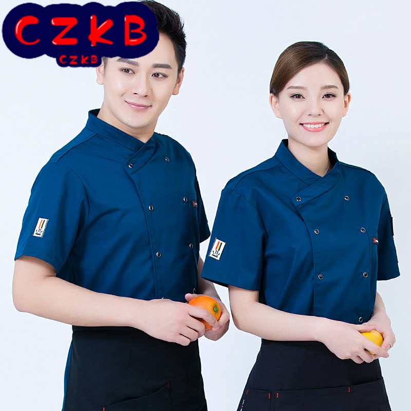 高端定制厨师服短袖透气耐磨厨师工作服长袖酒店后厨房火锅烘焙女