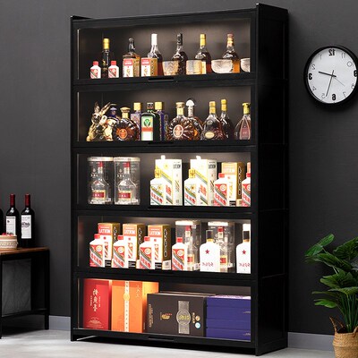 酒柜展示柜现代j简约餐边柜网红小酒架欧式家用靠墙置物架实木客